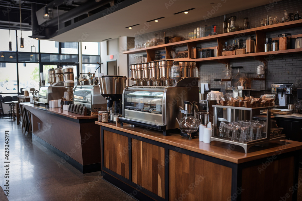 Design an elegant coffee station within the restaurant kitchen, with ...