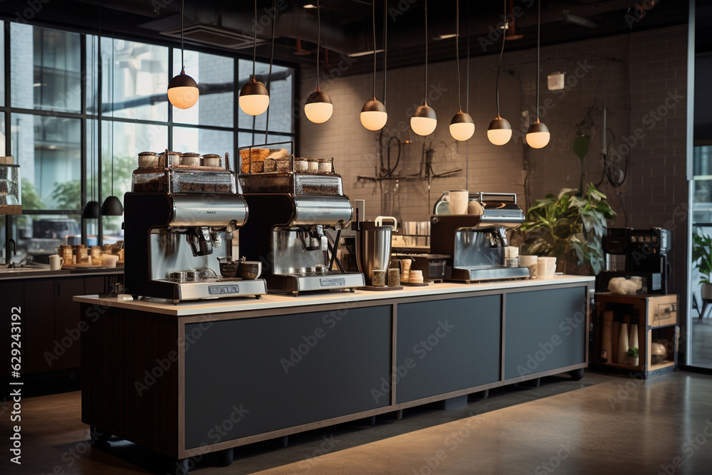 Design an elegant coffee station within the restaurant kitchen, with ...