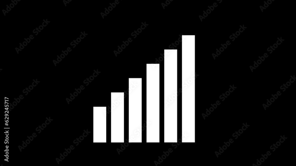 Vidéo Stock Raising black bars of graph animation with the red ...