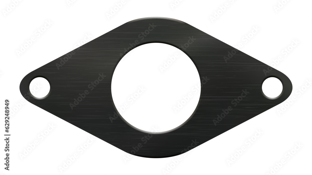 Realistic vector illustration of a diamond shaped black rubber gasket ...