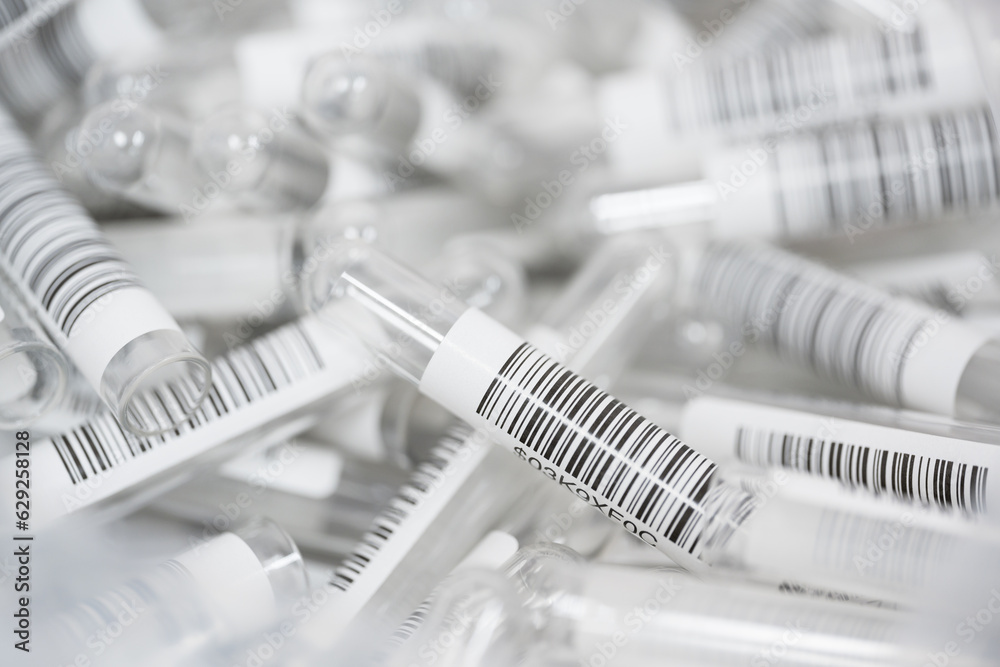 Empty test tube for serum specimen blood chemical analysis.Mixed test ...