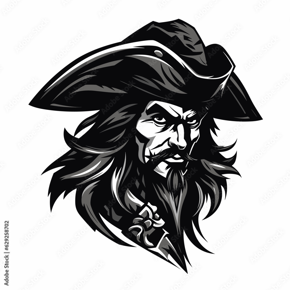 Esport vector logo pirate, pirate icon, pirate head, vector, sticker ...