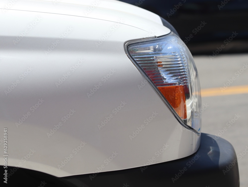 Closeup of sleek new pickup truck headlight wallpaper image. Car ...