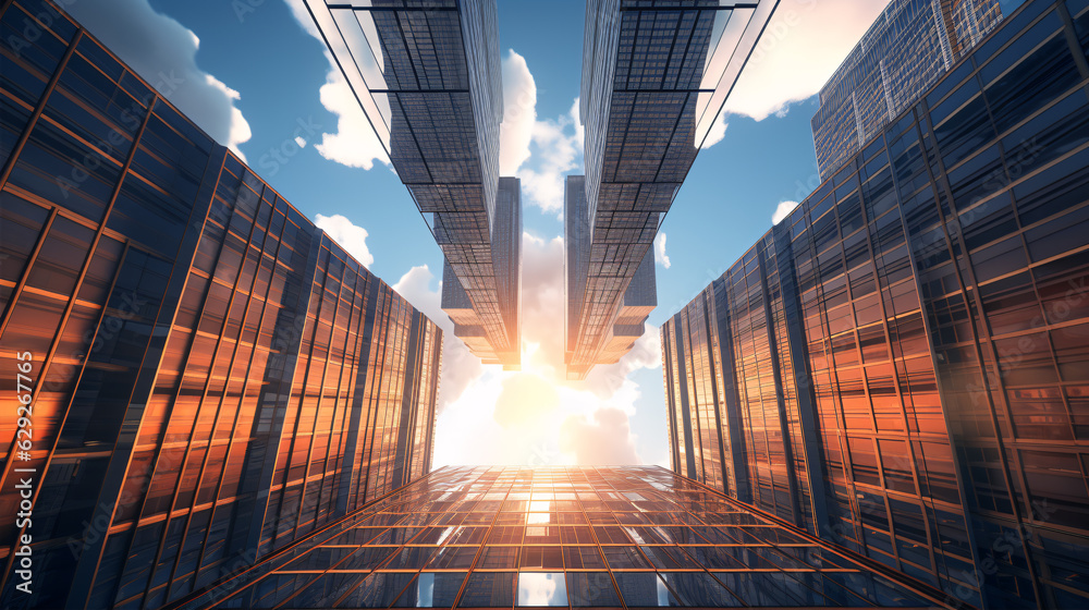 Elevated perspective on an architectural masterpiece; the modern ...