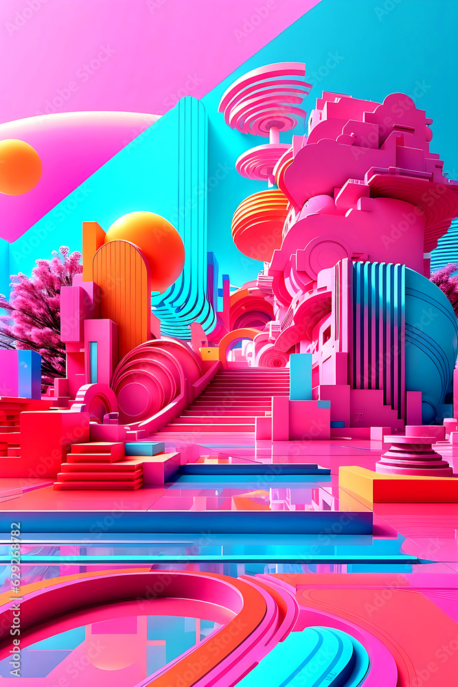 Fondo formas abstractas inspiración 90s, aesthetic, vaporwave, creado ...