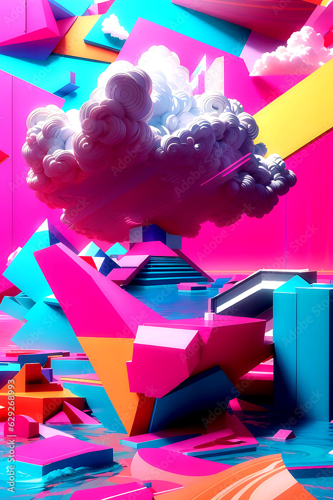 Fondo formas abstractas inspiración 90s, aesthetic, vaporwave, creado ...