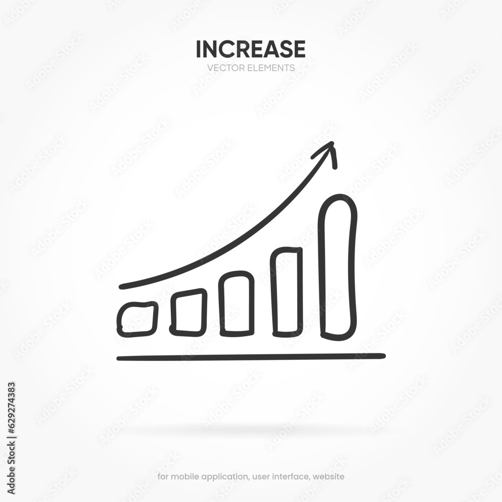 Financial analysis stats icon. Growing graph. Business chart. Growths chart. Progress bar. Bar ...