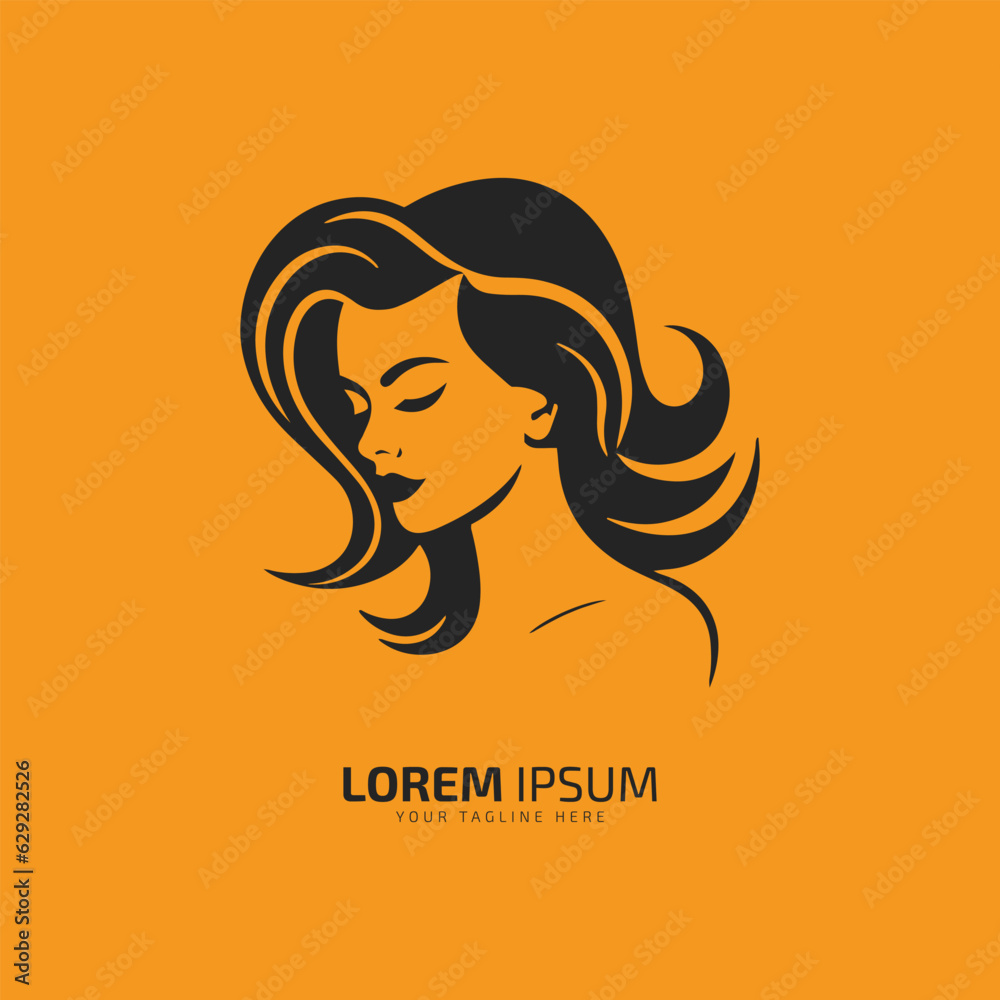 Vetor de woman logo icon lady style vector illustration young girl logo ...
