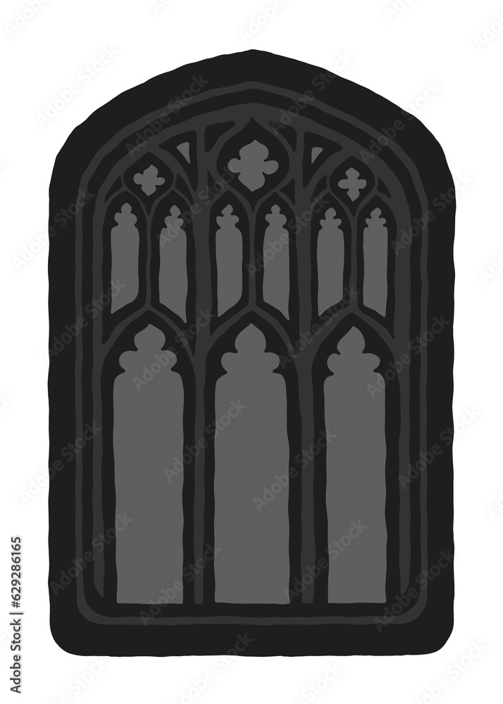 English perpendicular gothic window tracery with Tudor arch stylized ...