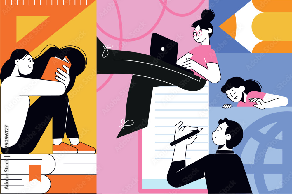 Education. Vector illustration for graphic and web design, business ...