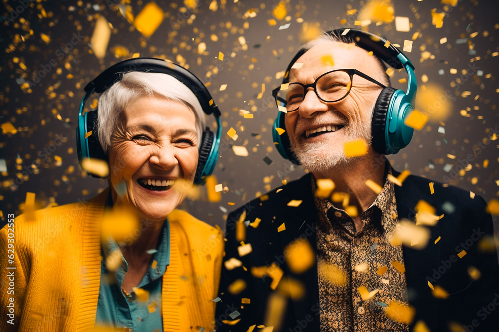 Happy laughing senior older people grandad grandpa grandma and falling ...