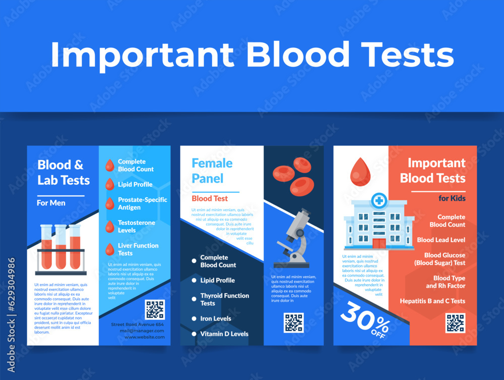 Important blood laboratory test medical checkup health clinic ...