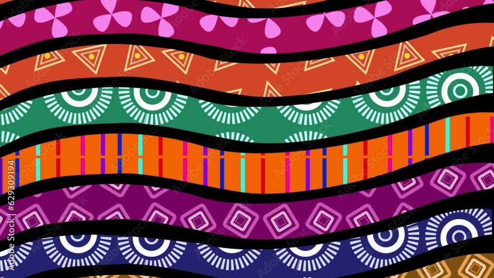 African Pattern Background, Abstract Animation Of African Pattern ...