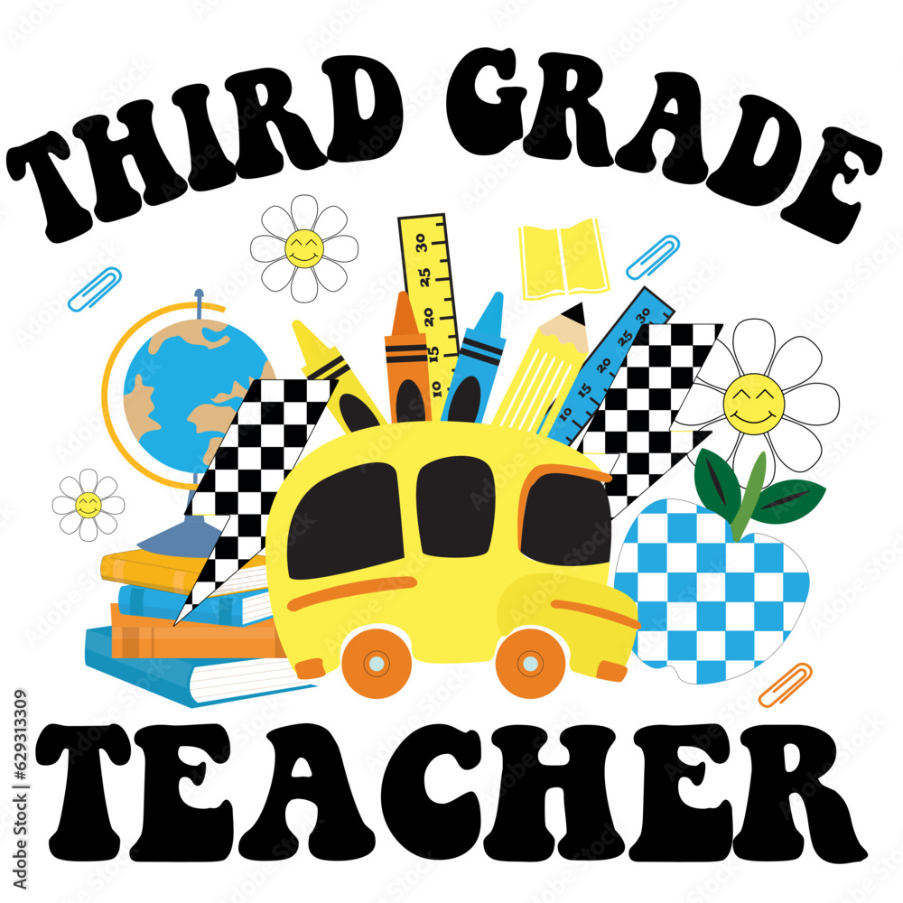 retro vintage classic school grade, pre school, pre-k, first grade ...