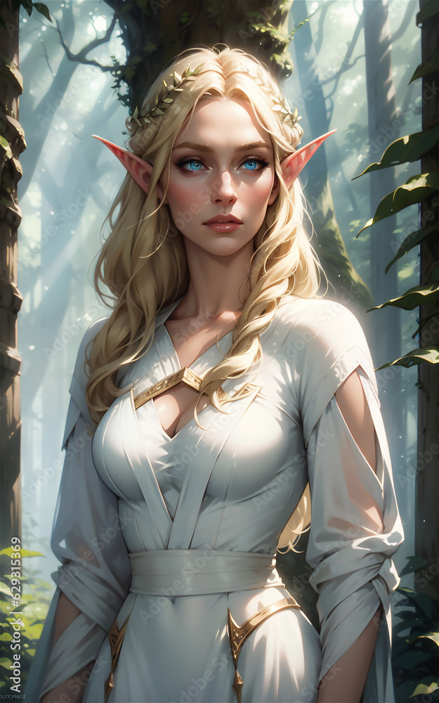 Fantasy female angel with white big wings. Anime angel girl. above the ...