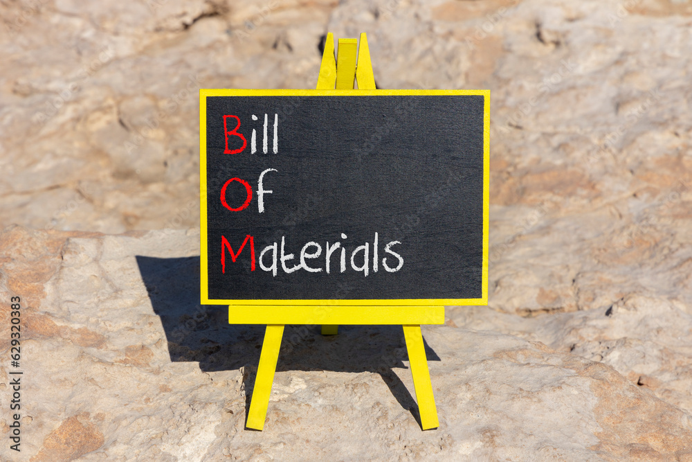 BOM bill of materials symbol. Concept words BOM bill of materials on ...