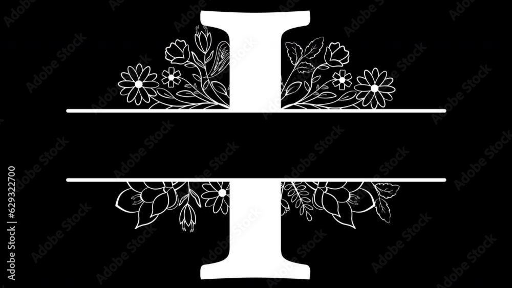 Monogram, I Letter for name. ALPHA Channel (Transparent Background) In ...