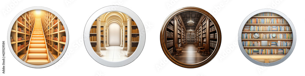 Library clipart collection, vector, icons isolated on transparent ...