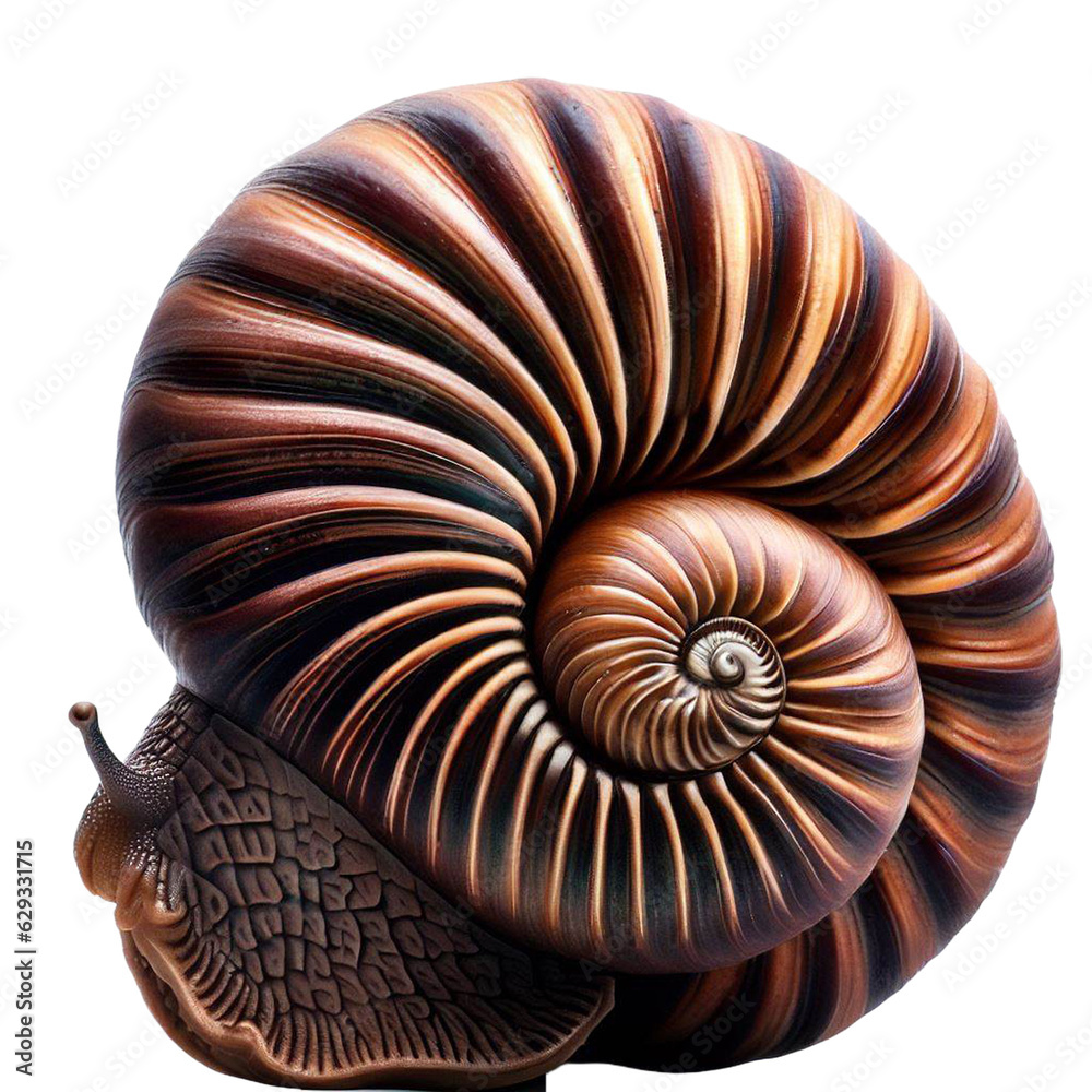 snail nautilus ammonite gastropod winkle mollusk isolated on ...