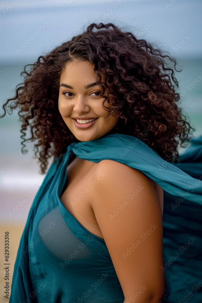 Big is Beautiful Happy Curvy Girl Woman International Generative AI ...