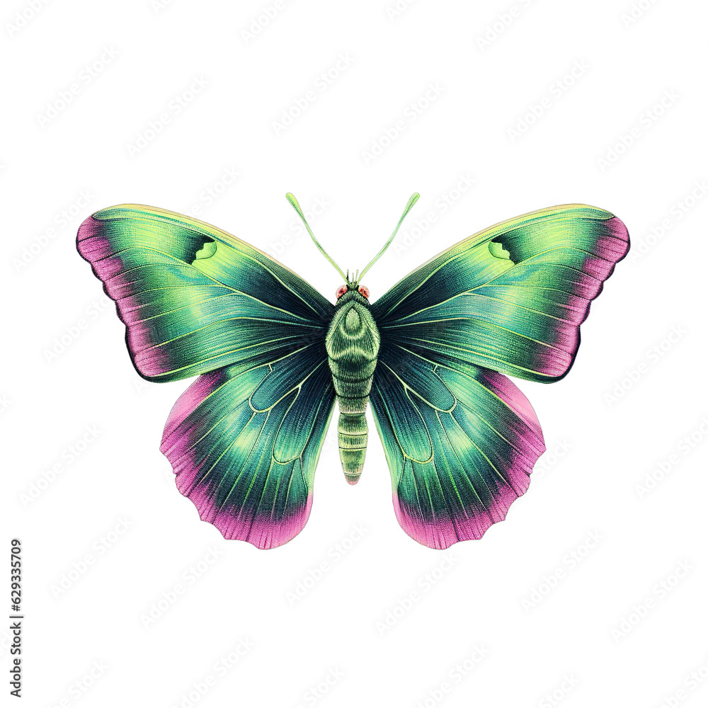 Bright coloured Butterfly. Transparent background. Butterfly drawing ...