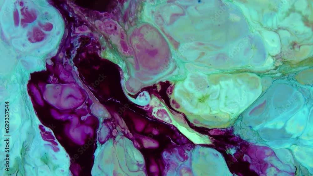 Liquid Colorful Paint Pattens Mix in Slow Motion. Liquid Color Paint ...