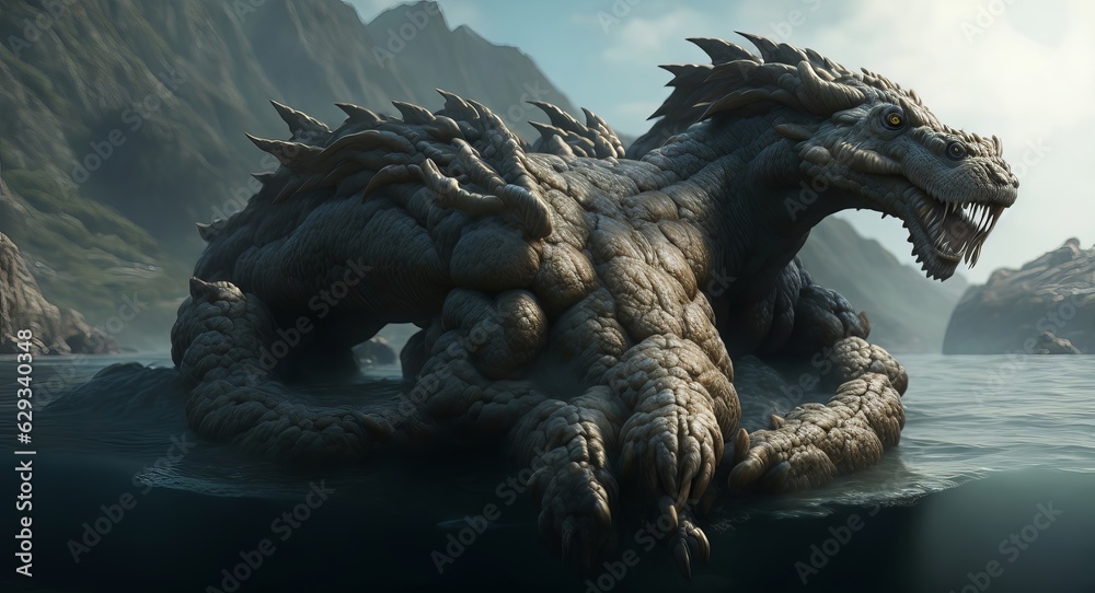 unusual hydra realistic. ai generation Stock Illustration | Adobe Stock