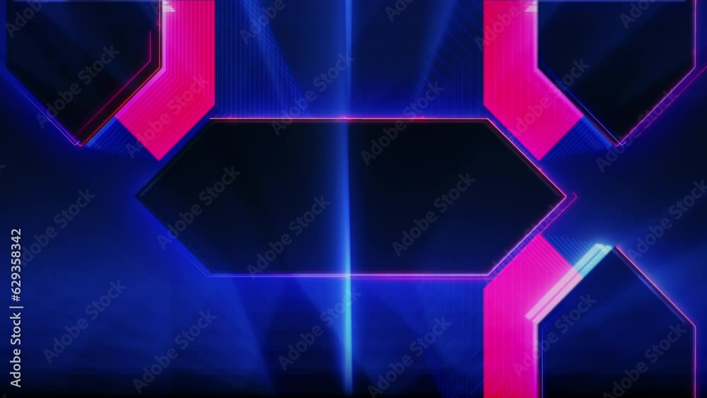 Five Seconds Countdown Timer With Blue Digital Technology Animation