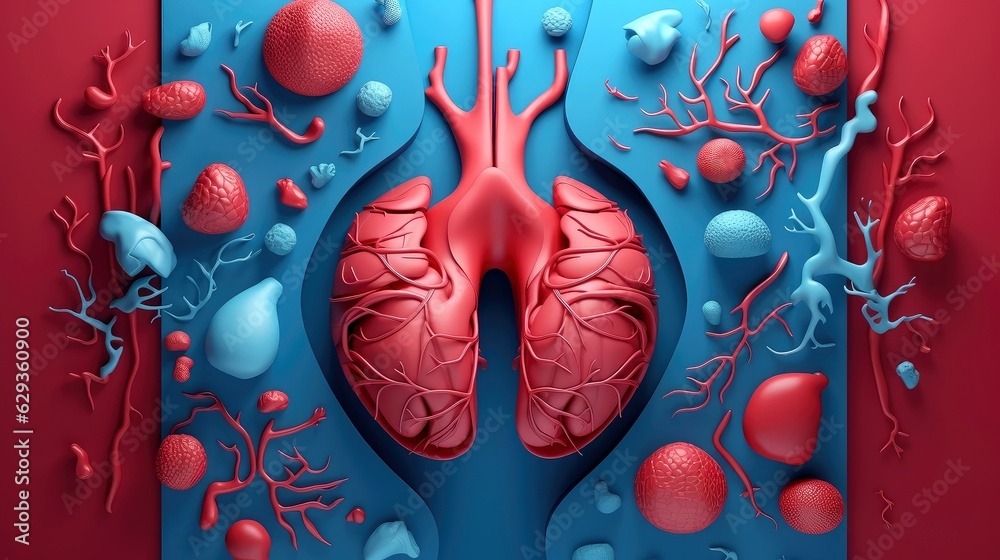 3D illustration mockup of the human organ system, Anatomy, Nervous ...