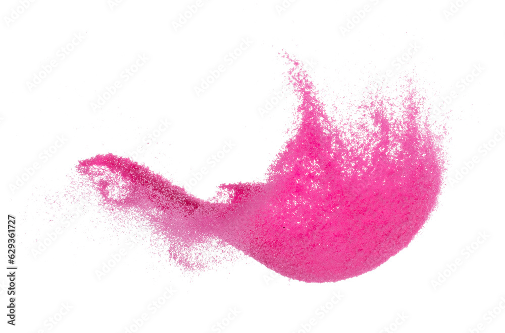 Chocky Pink purple Sand flying explosion, violet sands grain wave ...
