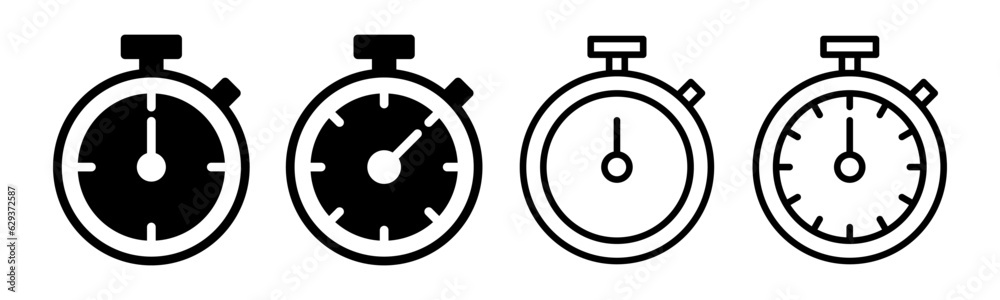 stopwatch icon set illustration. Timer sign and symbol. Countdown icon ...