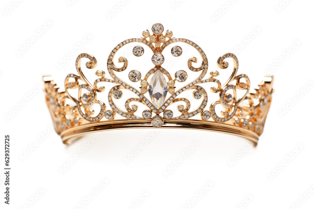 golden tiara isolated on a transparent background, generative ai Stock ...