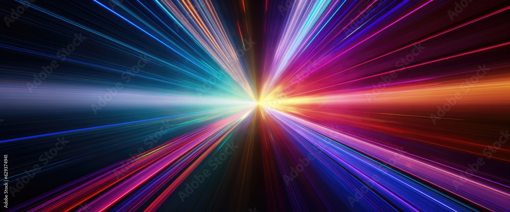 Light speed, hyperspace, space warp background. colorful streaks of ...