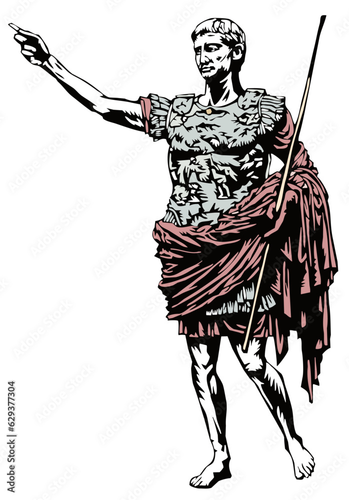 Poster Roman emperor caesar statue in armor and toga – Wall Art | UkPosters