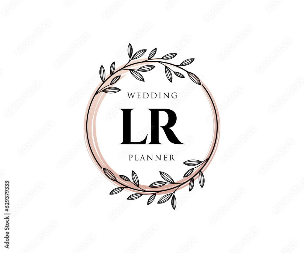 LR Initials letter Wedding monogram logos collection, hand drawn modern ...