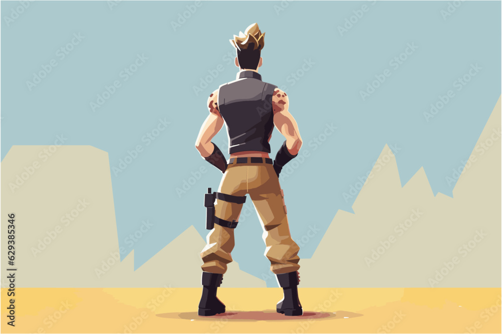 Male hero warrior video game character art, strong military ops badass ...