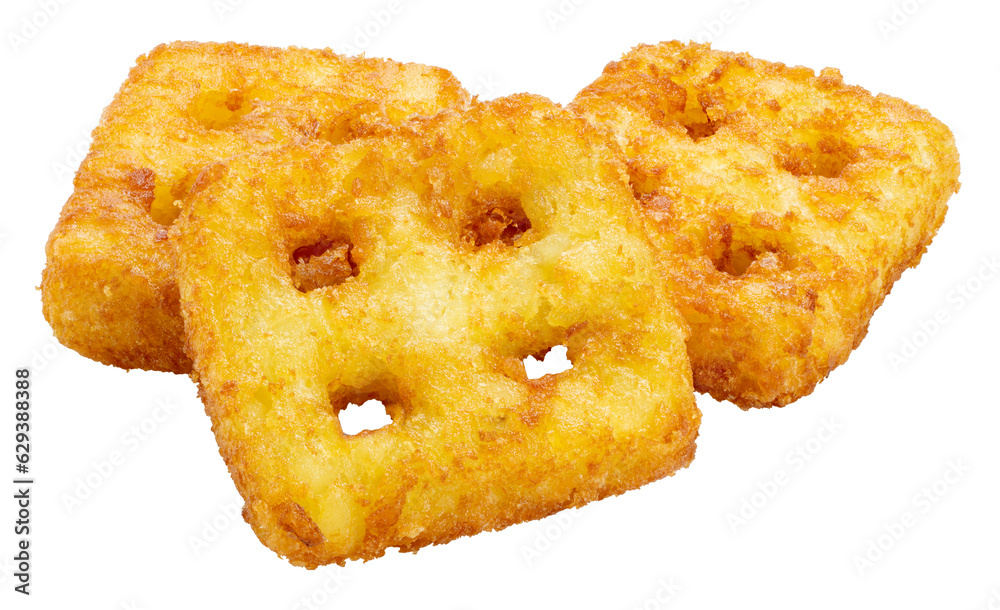 Crispy Hash Browns isolated on white background, Crispy Hash Browns on ...