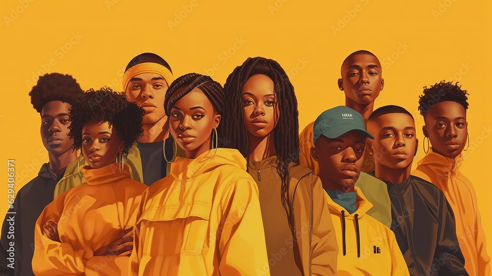 Group of black people isolated for Black history month and Juneteenth ...