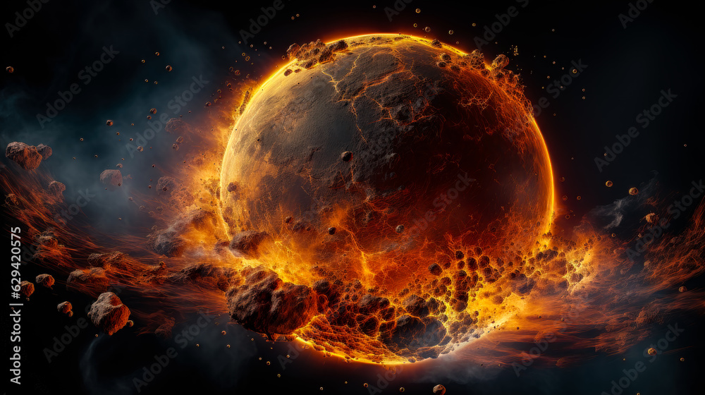 Destruction and Chaos of a Planet Blowing Up in Outer Space Planet ...
