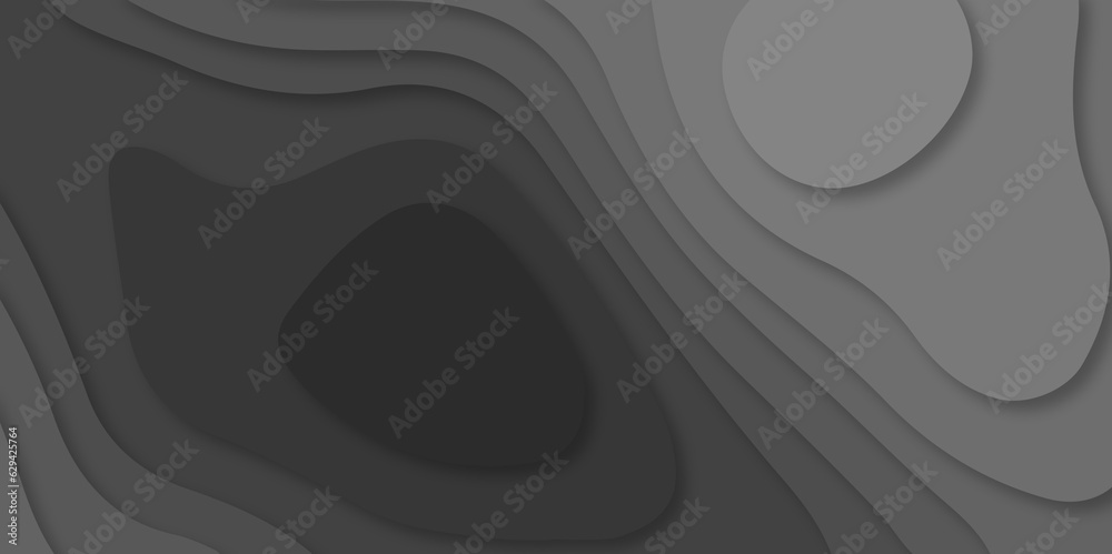 3d black papercut and topography relief. Carving art black papercut ...