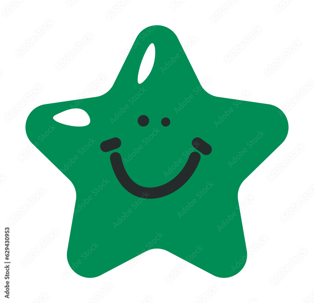 Mascot star character smiling facial expression Stock Vector | Adobe Stock