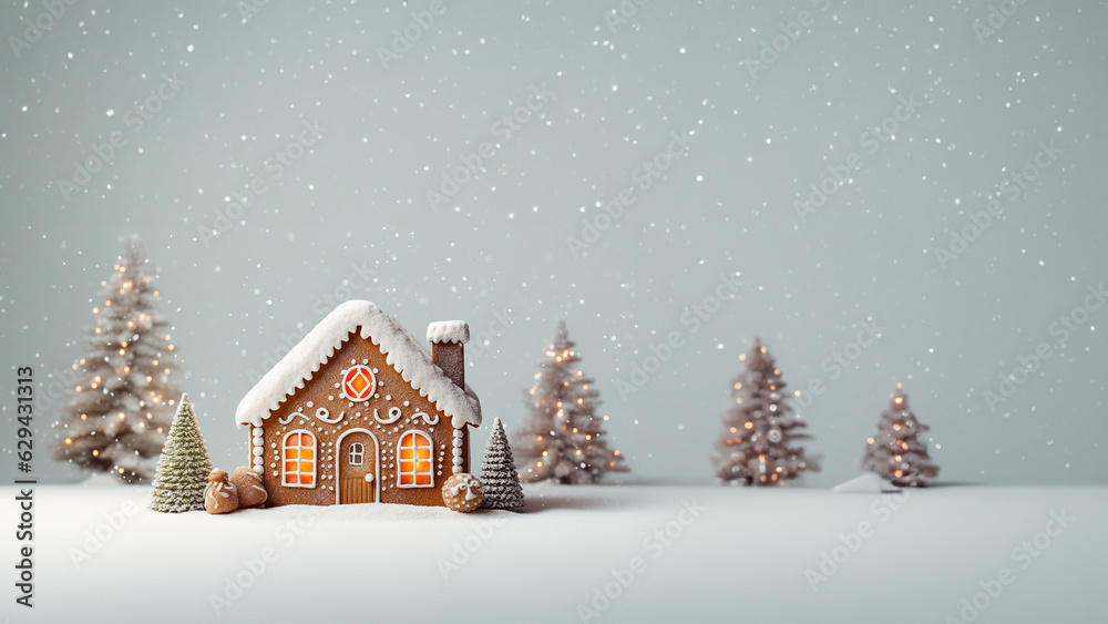 Lebkuchenhaus mit wunderschönen Hintergrund Dekoration mit ...