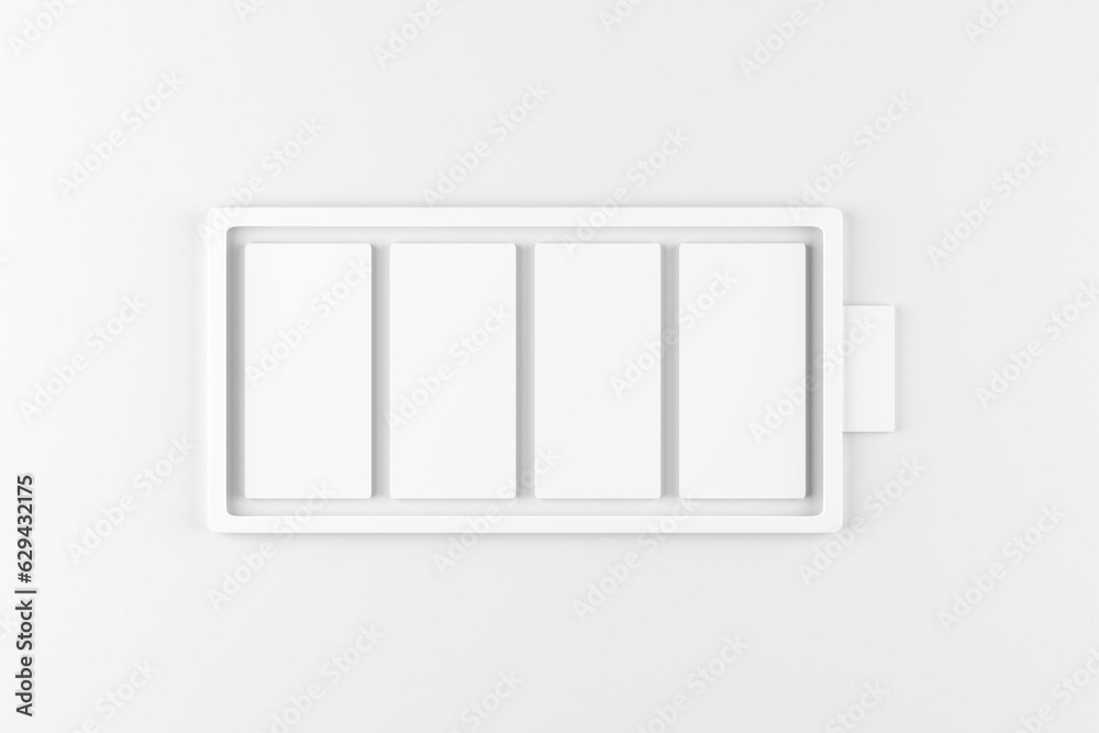 Battery charging symbol indicating full level charge on white ...