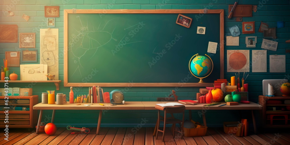 back to school theme, featuring a chalkboard background adorned with ...