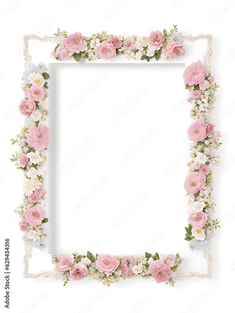 Free flower Border frame with watercolor Flower Stock Illustration ...