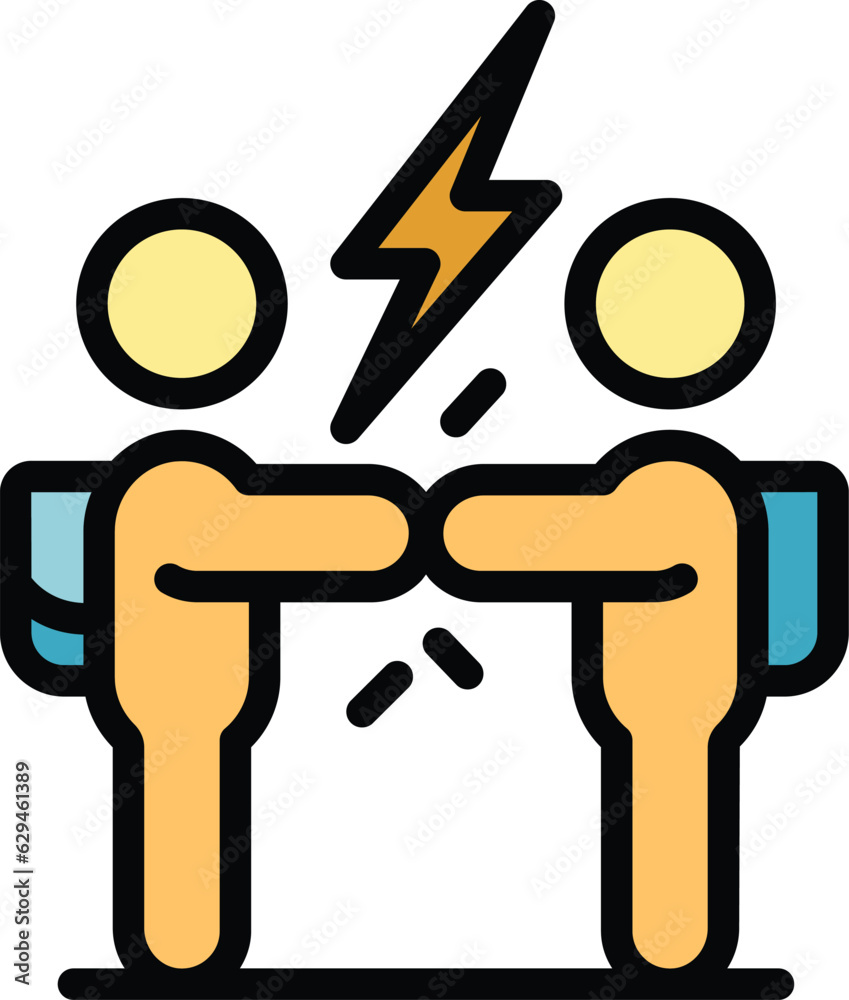School fight icon outline vector. School violence. Student abuse color ...