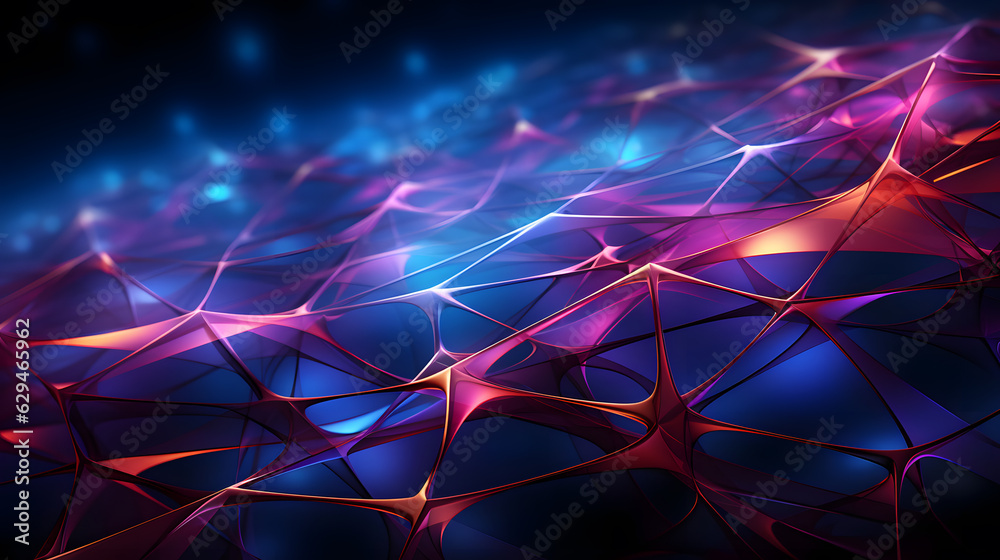 Vibrant Neural Network in 3D: Flowing Forms with Light Maroon and Dark ...