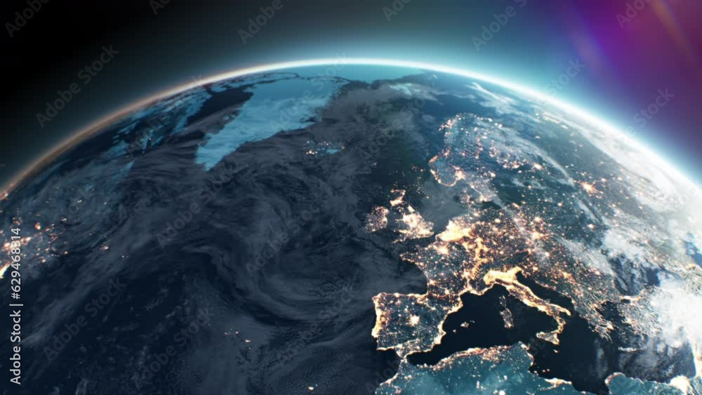 Beautiful Planet Earth in Space Satellite View Looped 3d Animation ...