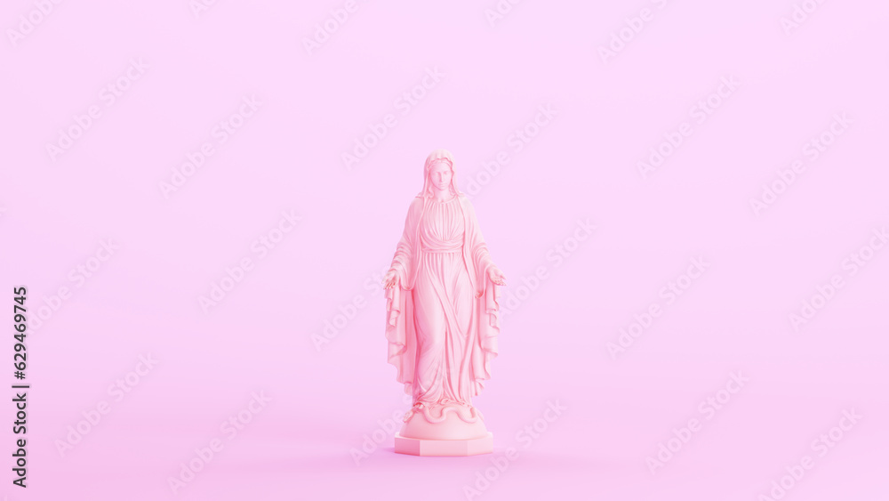 Pink virgin Mary Maria woman religious statue holy kitsch background ...