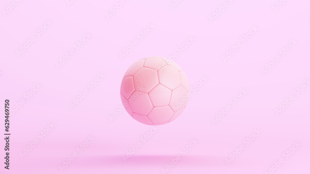 Pink football soccer ball sports game equipment pastel kitsch ...